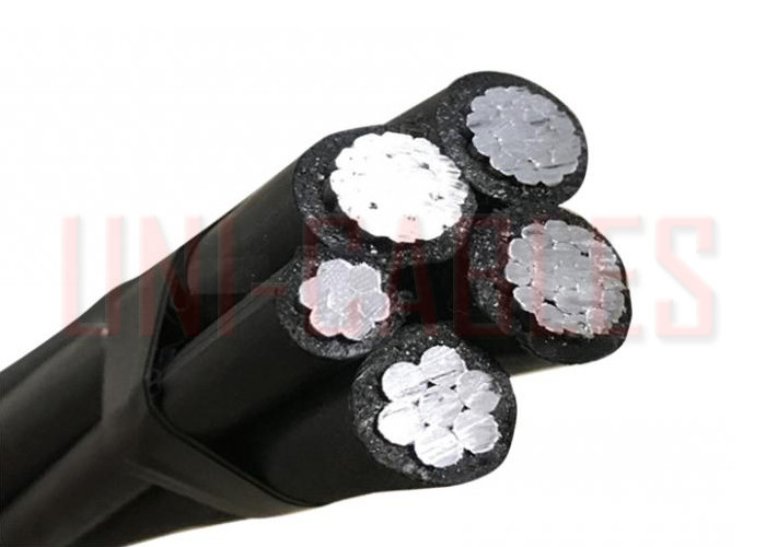 Aluminum NF C 33 209 Aerial Bundled Cable 600V Overhead Lines With ...